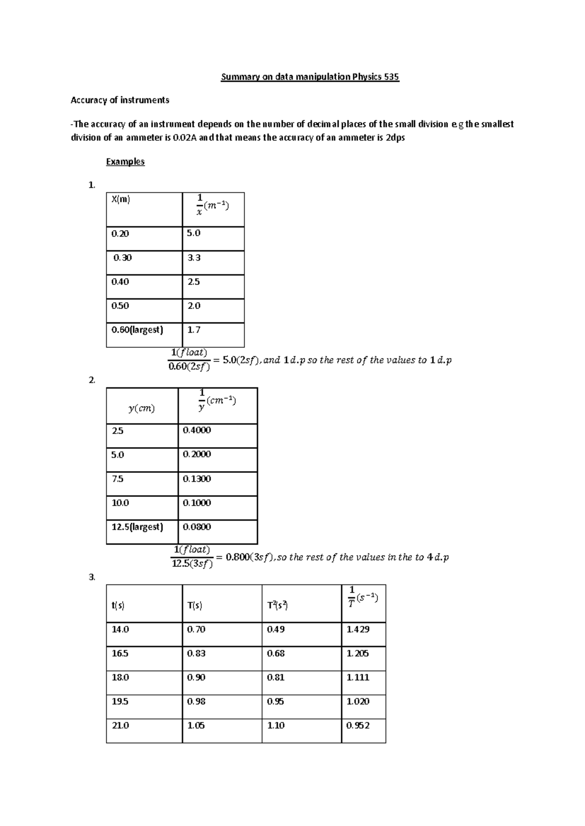Summary of Data Manipulation in Physics 535 - Studocu