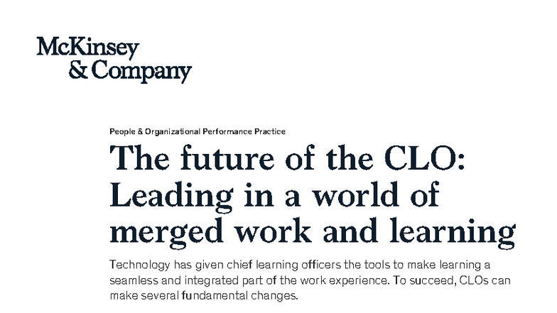 The Future of the CLO: Merging Work and Learning Strategies - Studocu