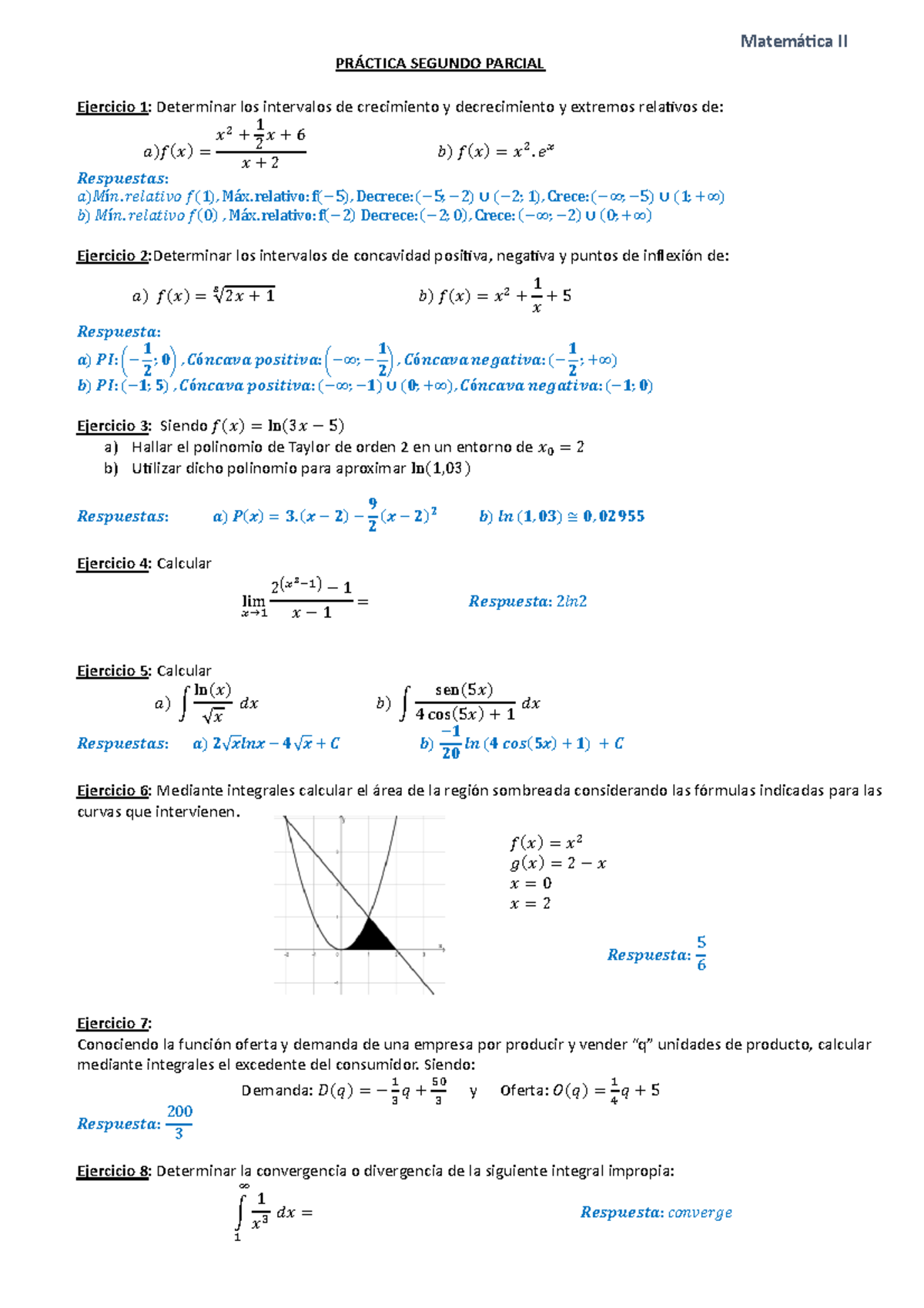 Modelo de Segundo Parcial - Matemática Empresarial II UADE - Studocu
