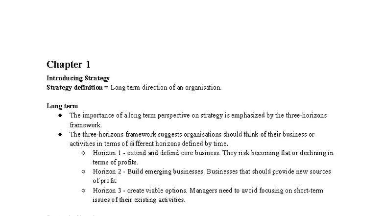 Exploring Strategy: Chapter 1 Insights and Frameworks - Studocu