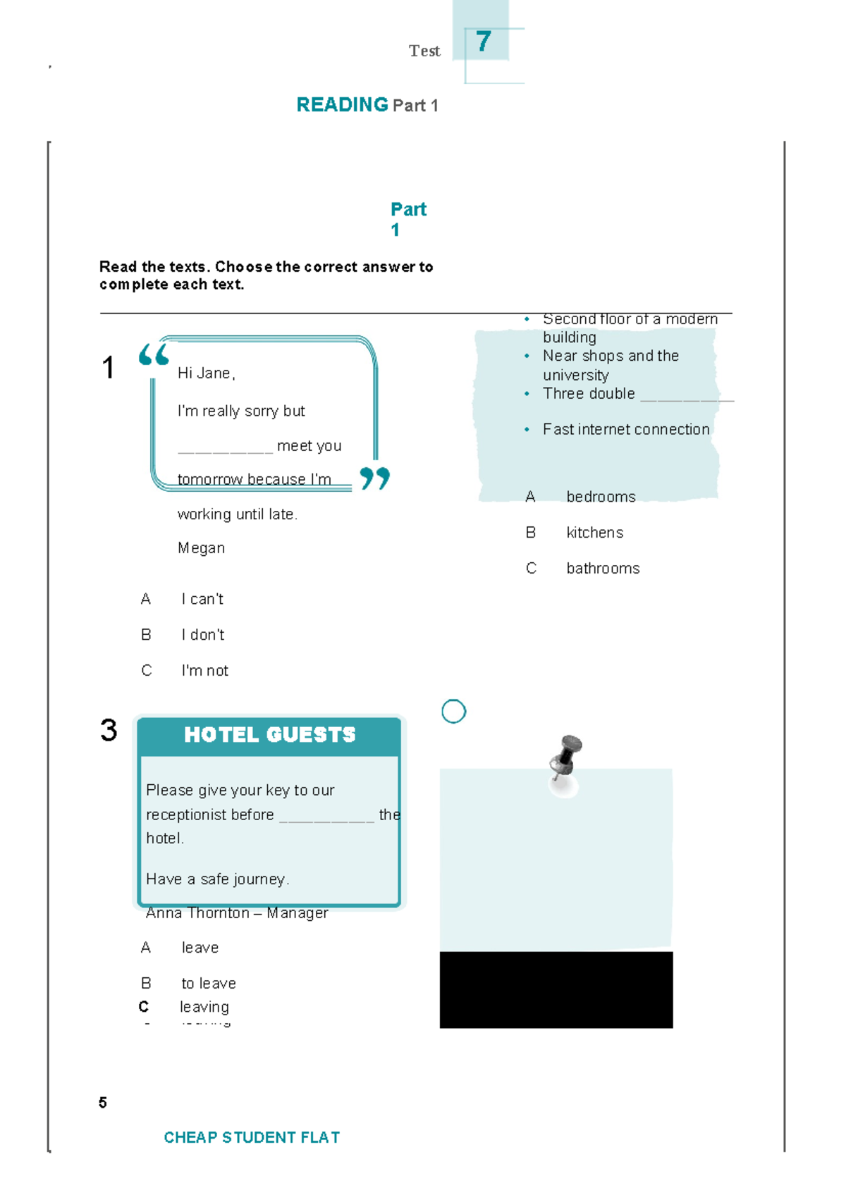 EII5 Reading Test 7: Part 1 Questions and Answers - Studocu