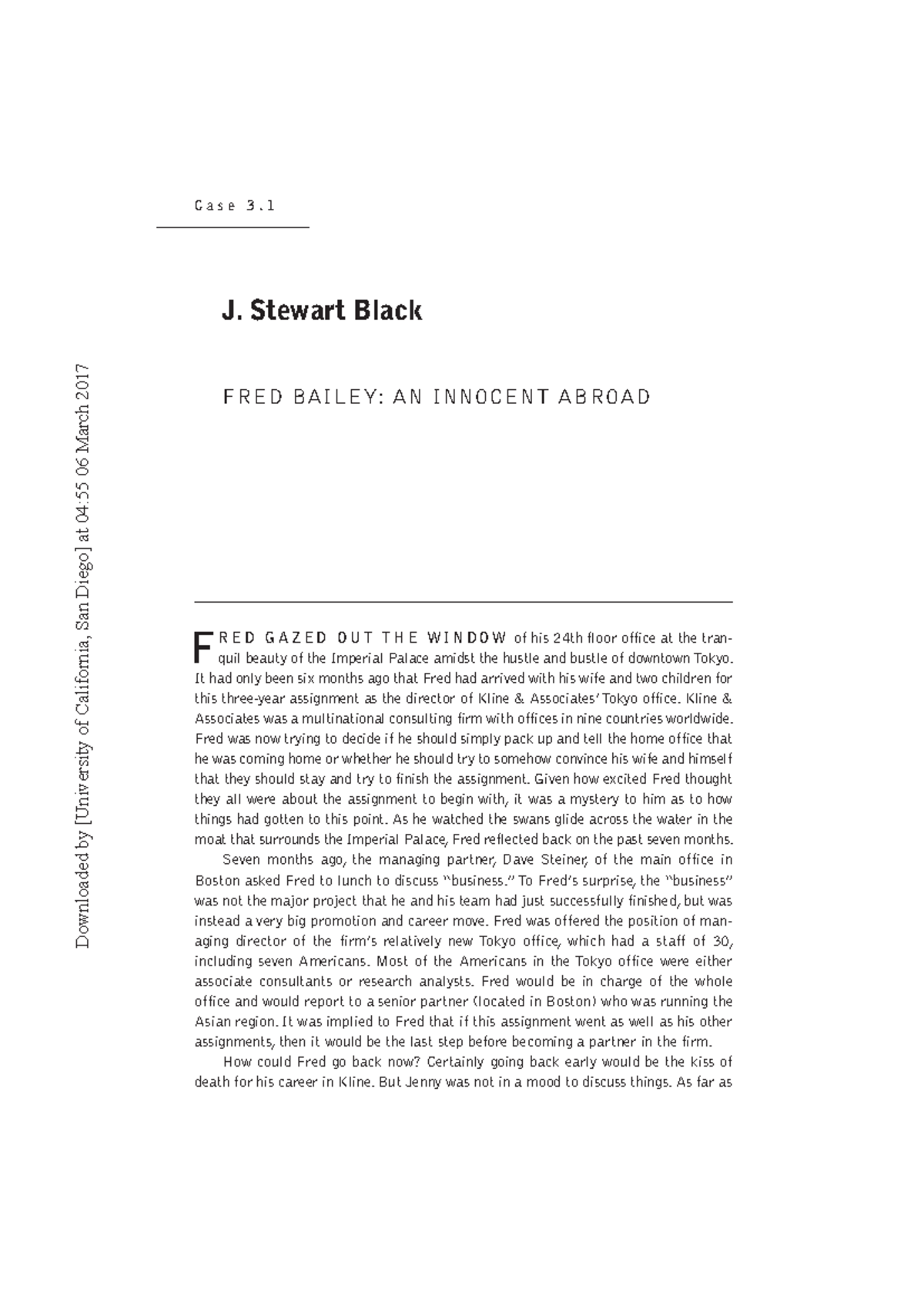 Fred Bailey, an innocent abroad - C a s e 3. 1 F R E D G A Z E D O U T ...