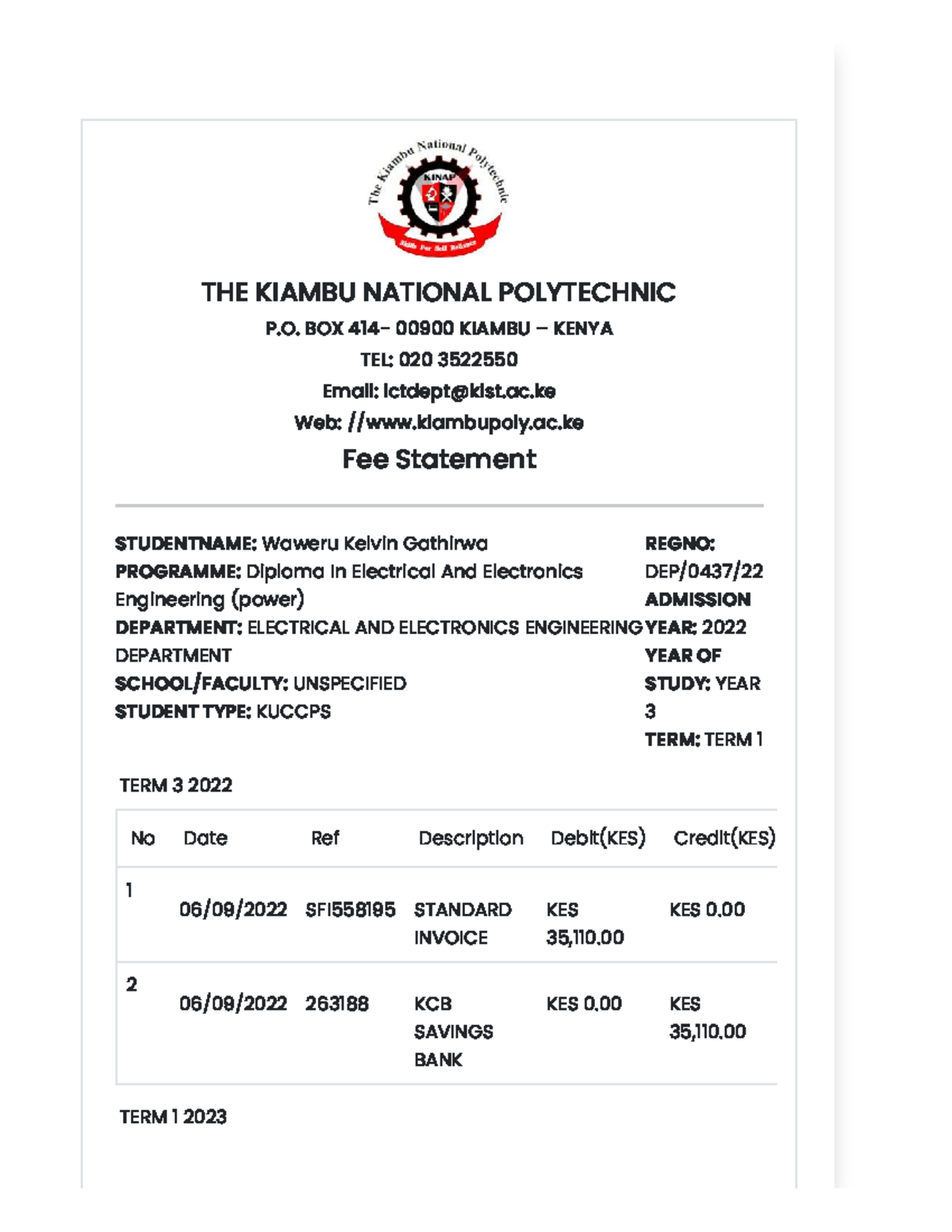 The Kiambu National Polytechnic - THE KIAMBU NATIONAL POLYTECHNIC P ...