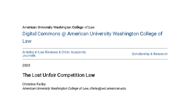 Unfair Competition Law: Historical Insights and Modern Implications ...