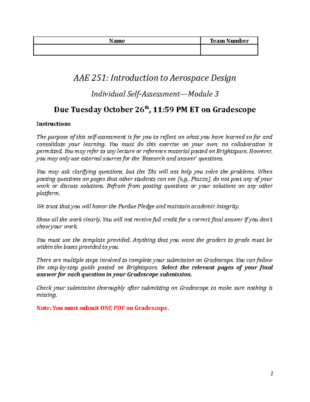AAE251 Module 3 Individual Self-Assessment Guide - Studocu