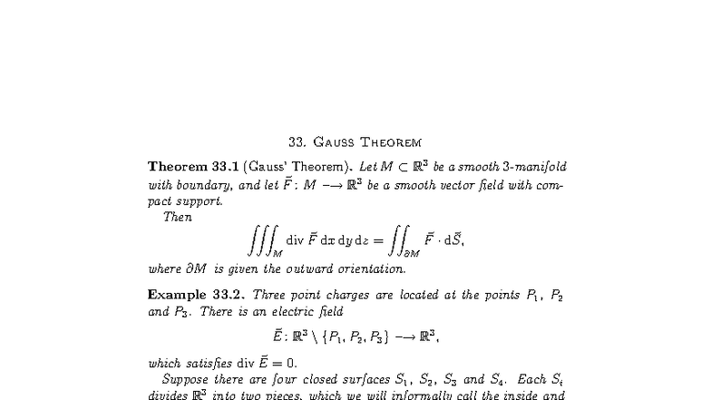 MIT 18.022F Gauss Theorem and Divergence Proofs - Part 1 - Studocu