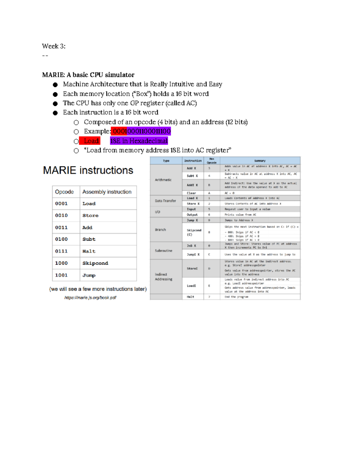 Week 3 FIT1047 CPU Simulator & Basic Architecture Notes - Studocu