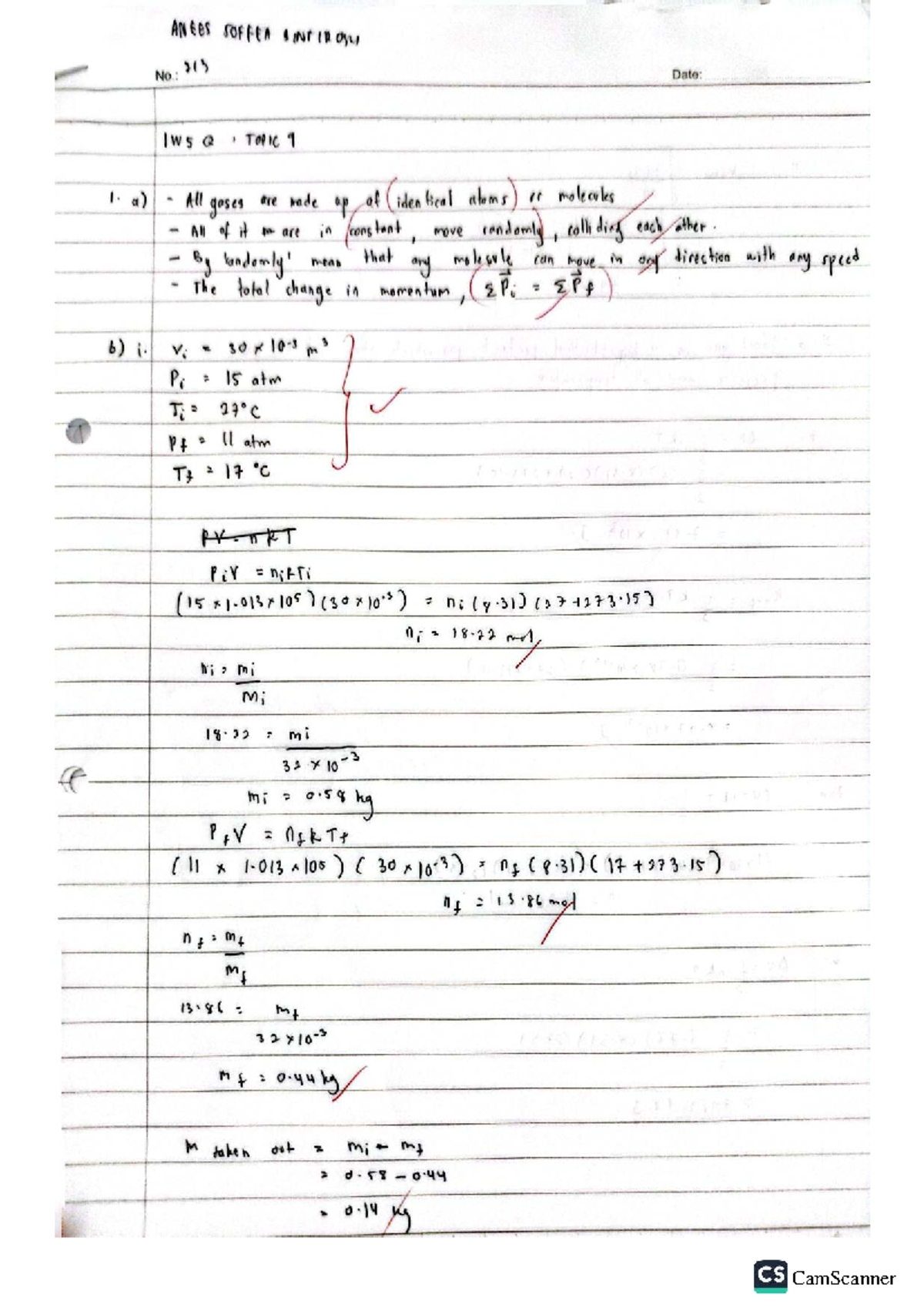 1W5Q Topic 9 - Gas Laws and Ideal Gas Exercises - Studocu
