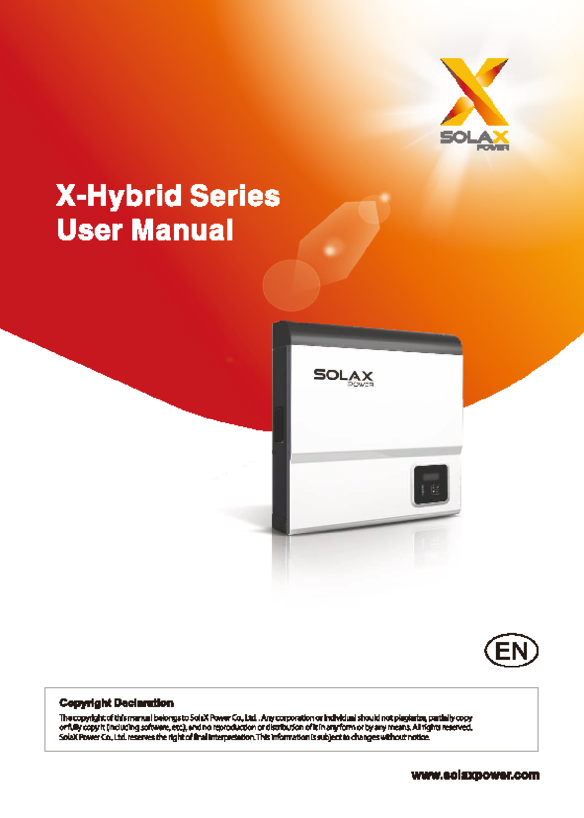 Solax X Hybrid Inverter Installation Guide (User Manual) - Studocu