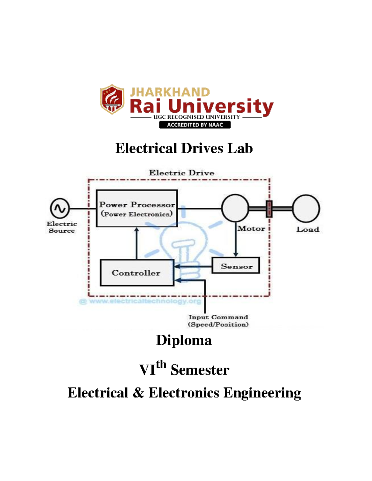 LM- Electrical Drives Lab VI Sem EEE: Experiments & Procedures - Studocu