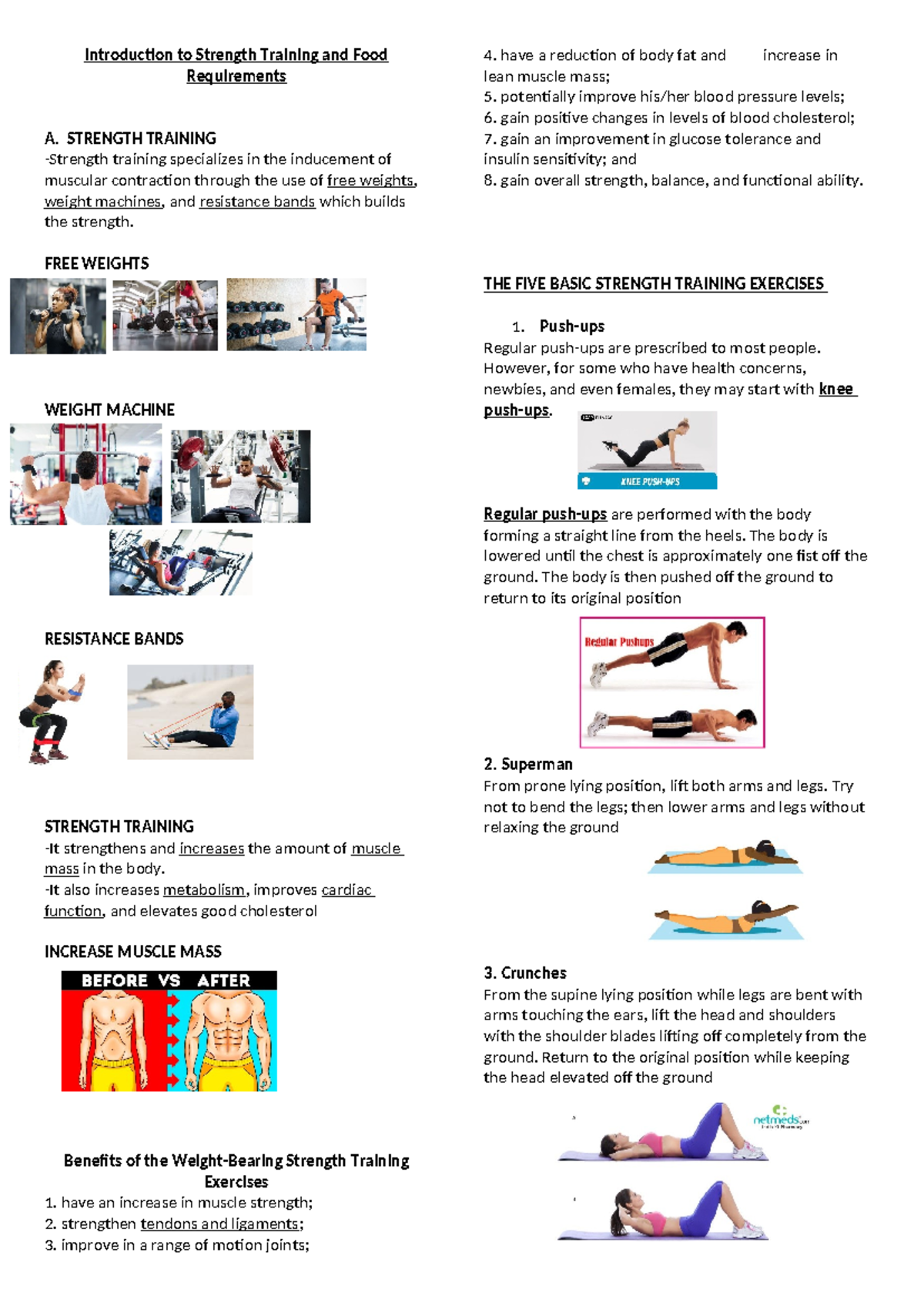 Strength Training & Nutrition Essentials for Optimal Health - Studocu