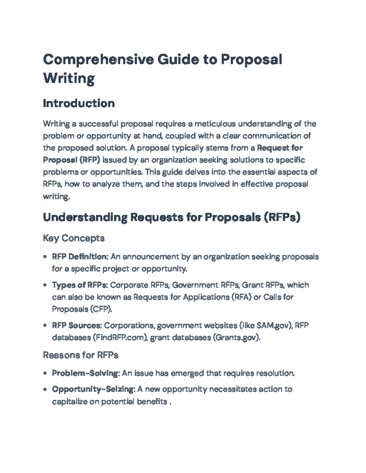 Comprehensive Guide to Writing Effective Proposals: An RFP Approach ...