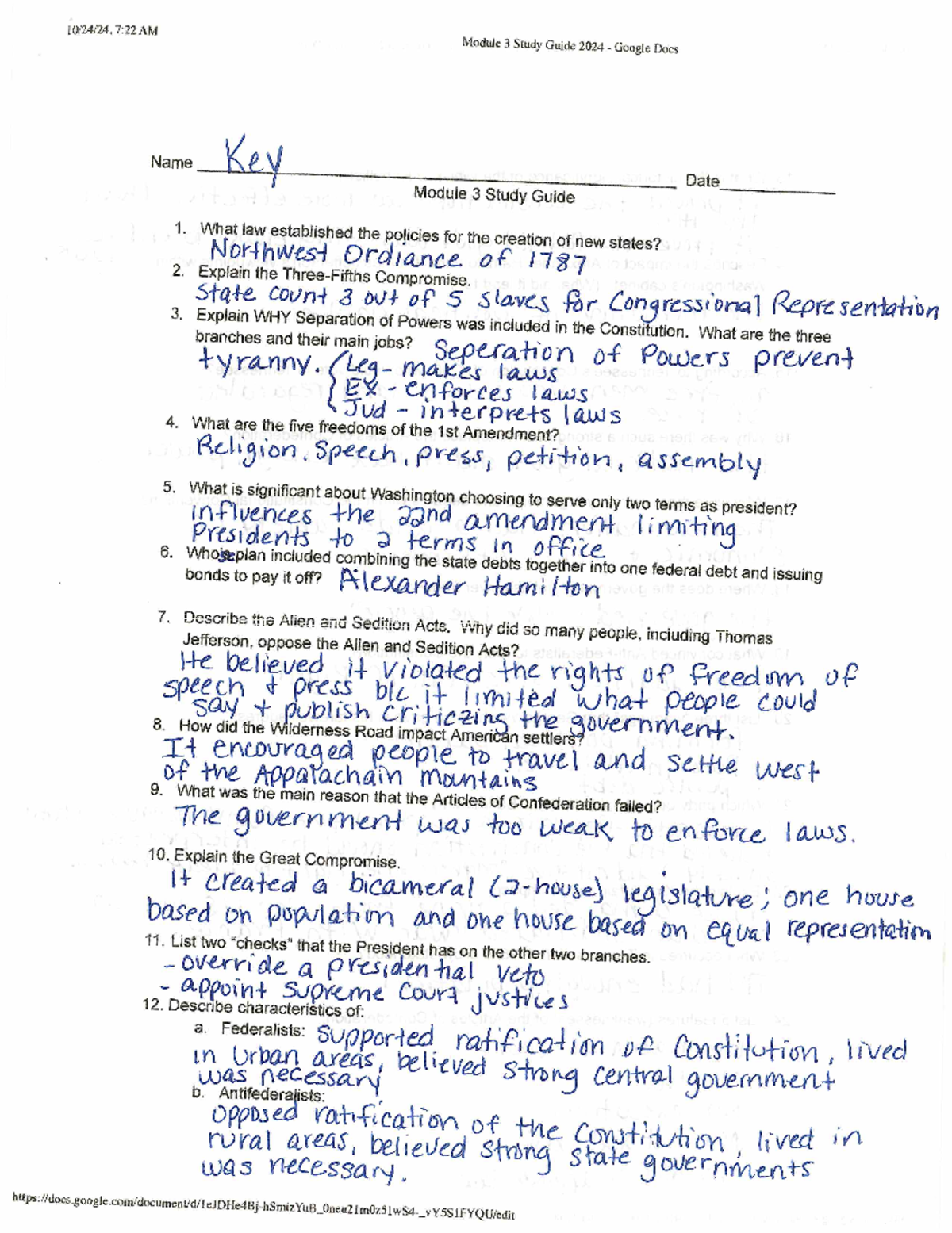 Module 3 Study Guide Key - What law established the policies for the ...