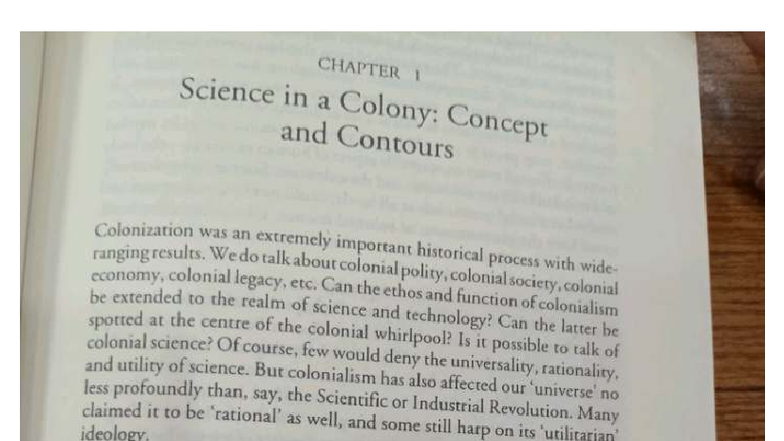 CHAPTER 1: Science in a Colony - Concepts and Impacts of Colonialism ...