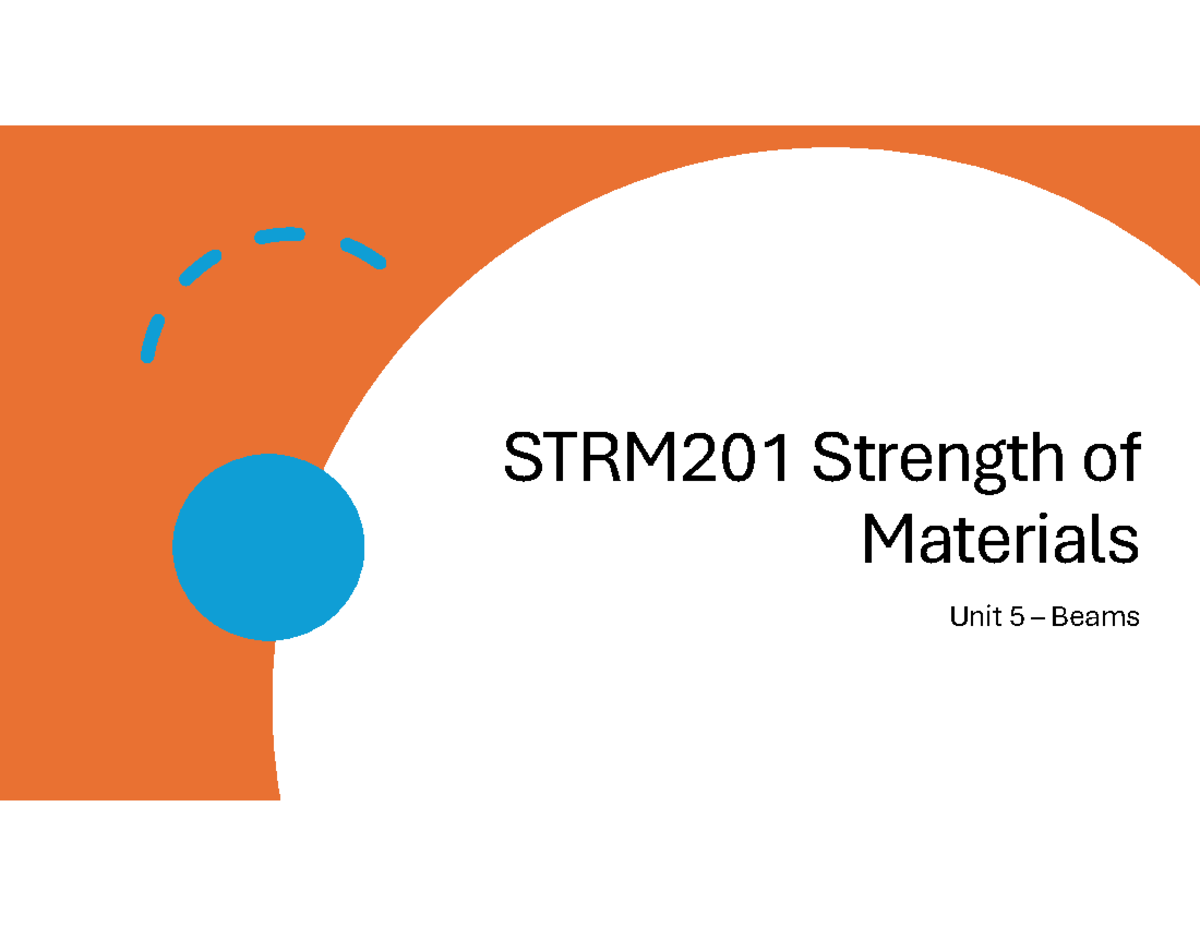 STRM201 Strength of Materials Unit 5: Beams and Neutral Axis Concepts ...