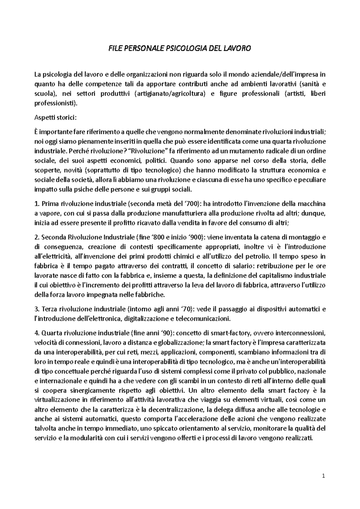 Psicologia del Lavoro: Appunti per l'Esame (PSICO 101) - Studocu