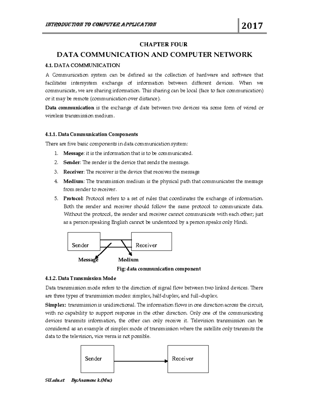 Chapter 4: Data Communication & Networking (CS101) - Overview ...