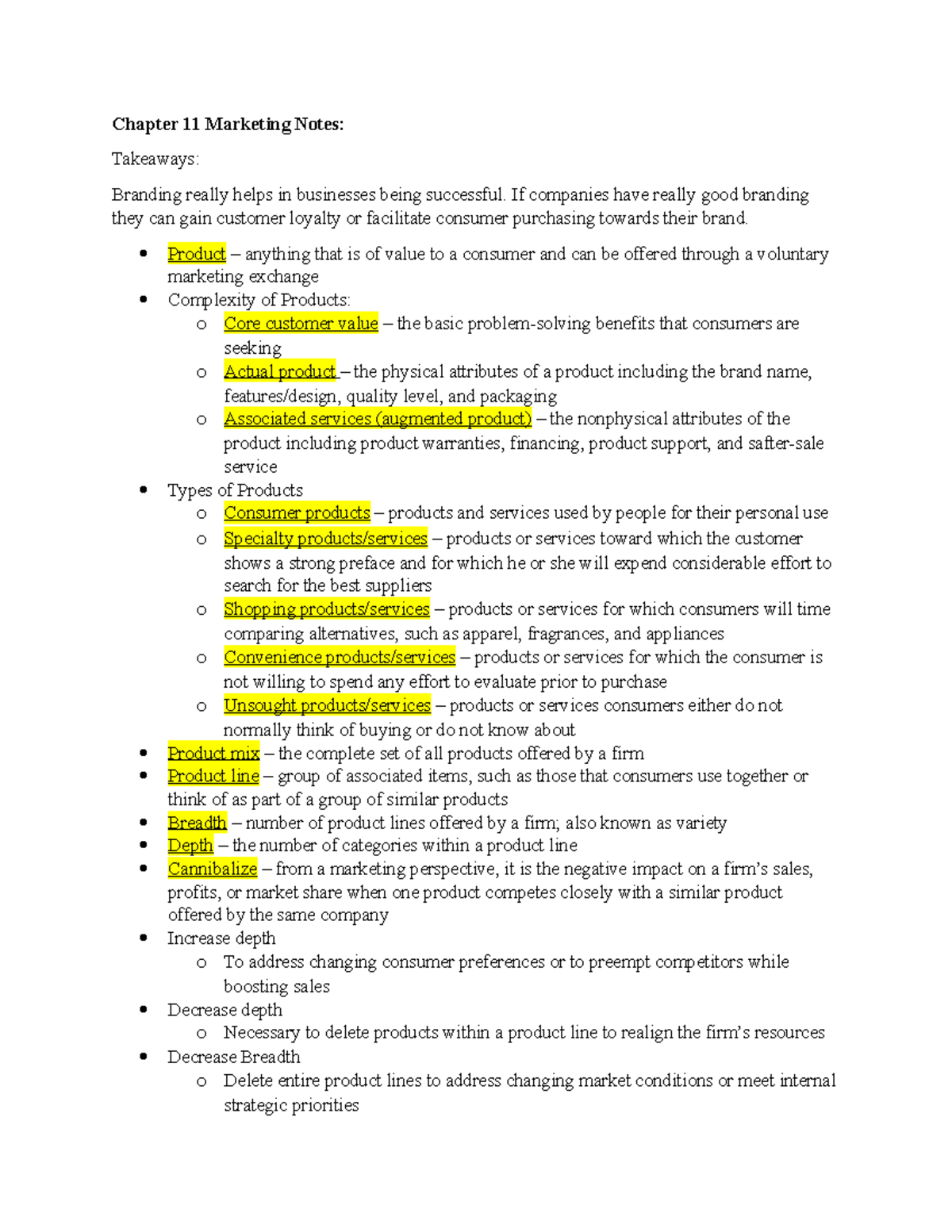 Chapter 11 Marketing Notes - Chapter 11 Marketing Notes: Takeaways ...