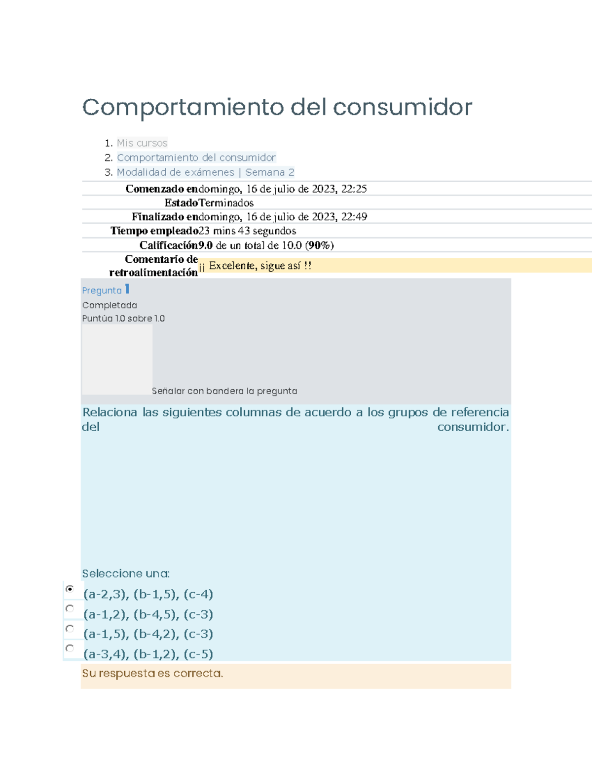 Notas de Examen: Comportamiento del Consumidor 9 - Studocu