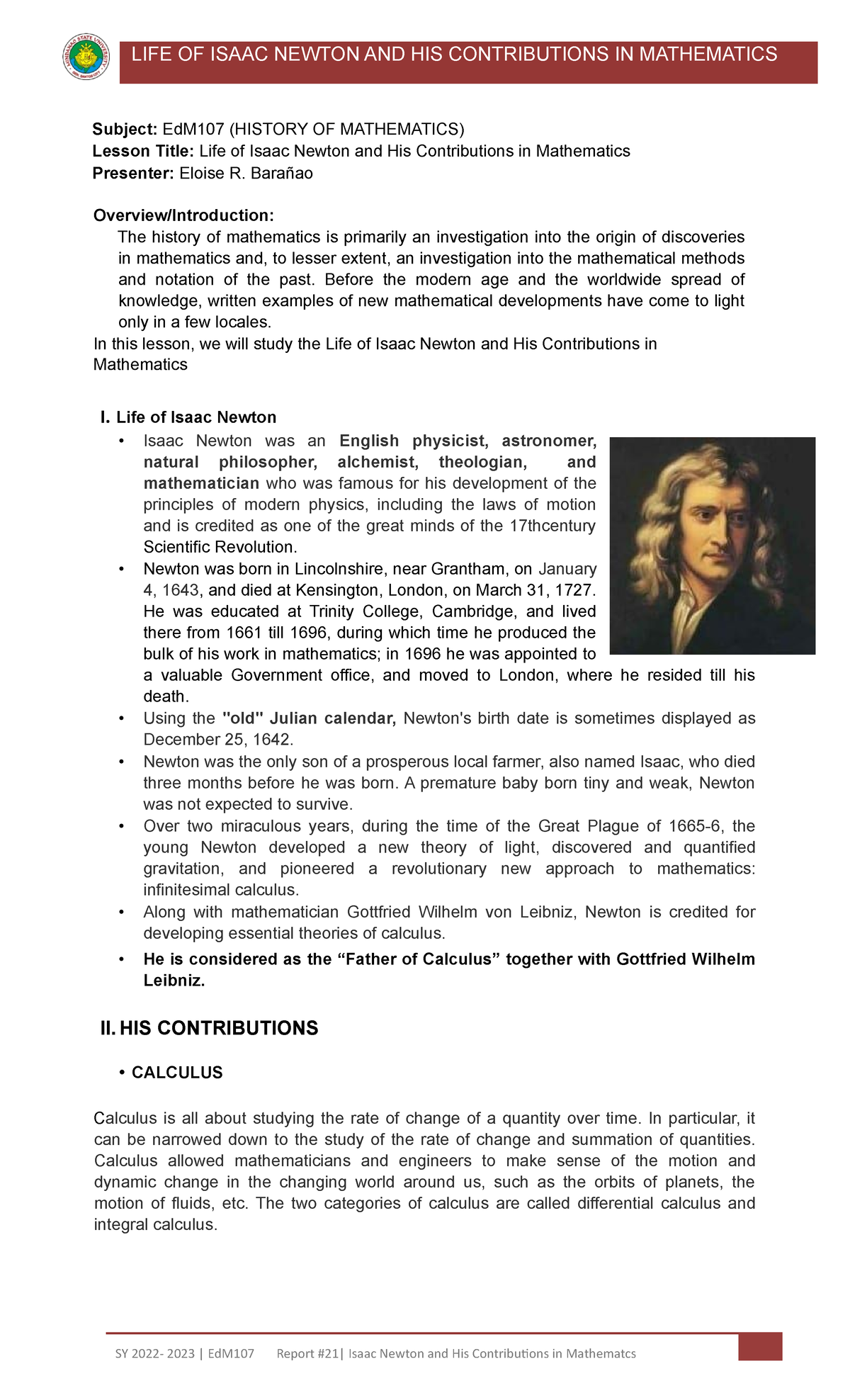 Isaac Newton Biography Math Biography Of Isaac Newton | Simply