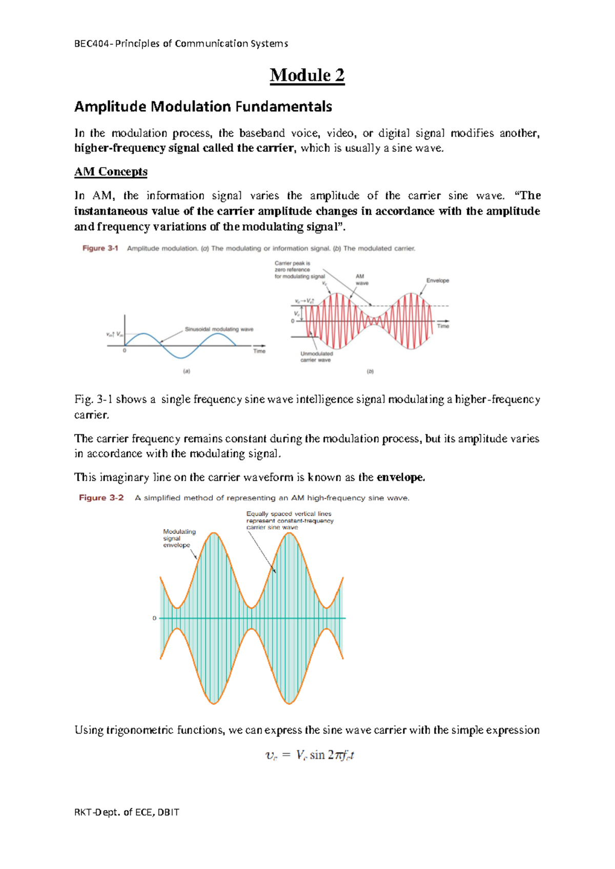 Module 2: Fundamentals of Amplitude Modulation Concepts and Techniques ...