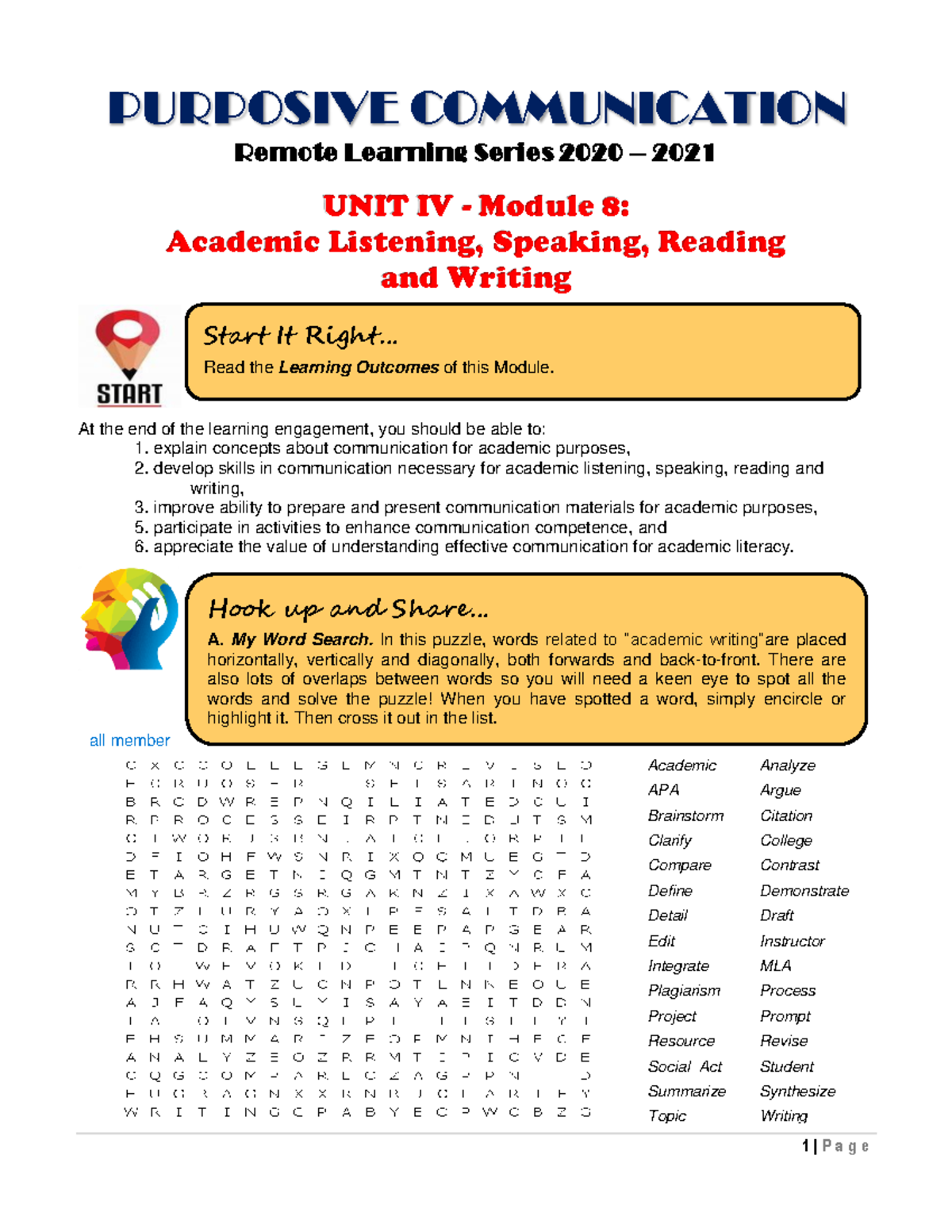 Module 8: Effective Academic Communication Skills and Strategies - Studocu