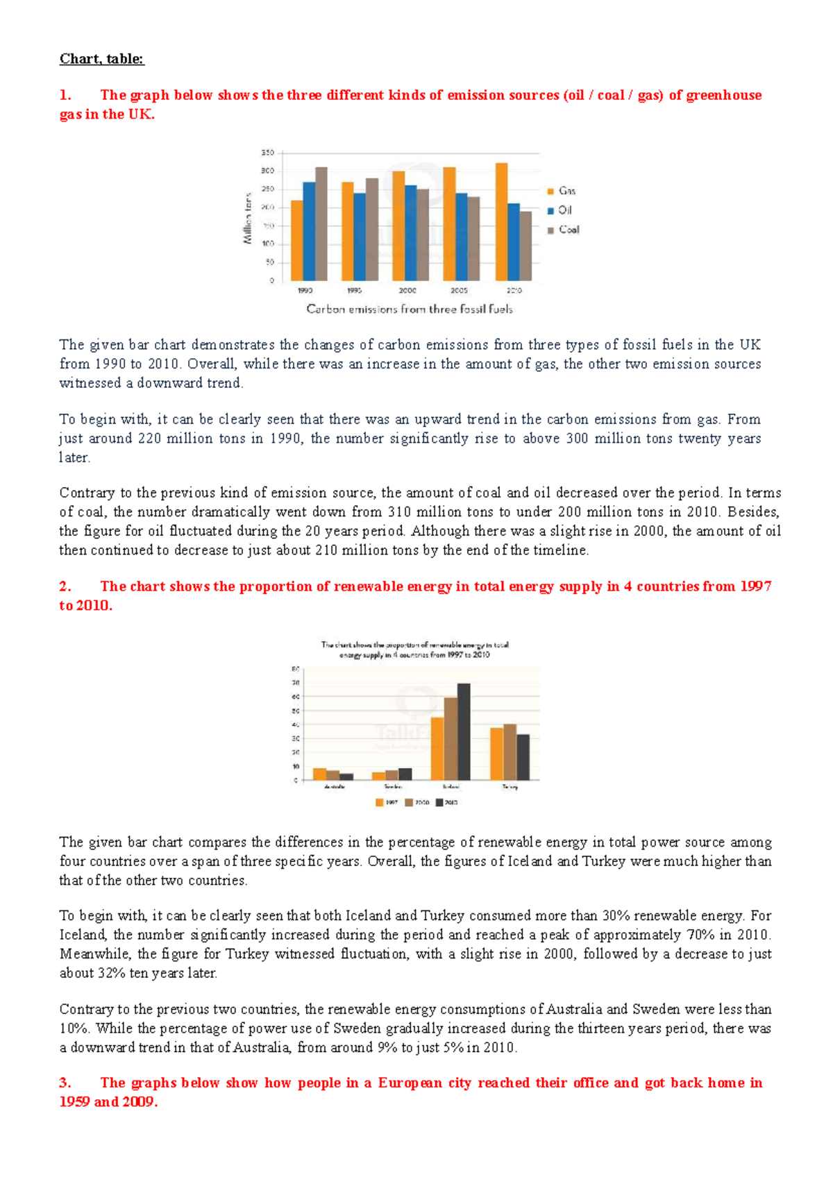 IELTS Writing Task 1: Emission Sources & Energy Trends Analysis - Studocu