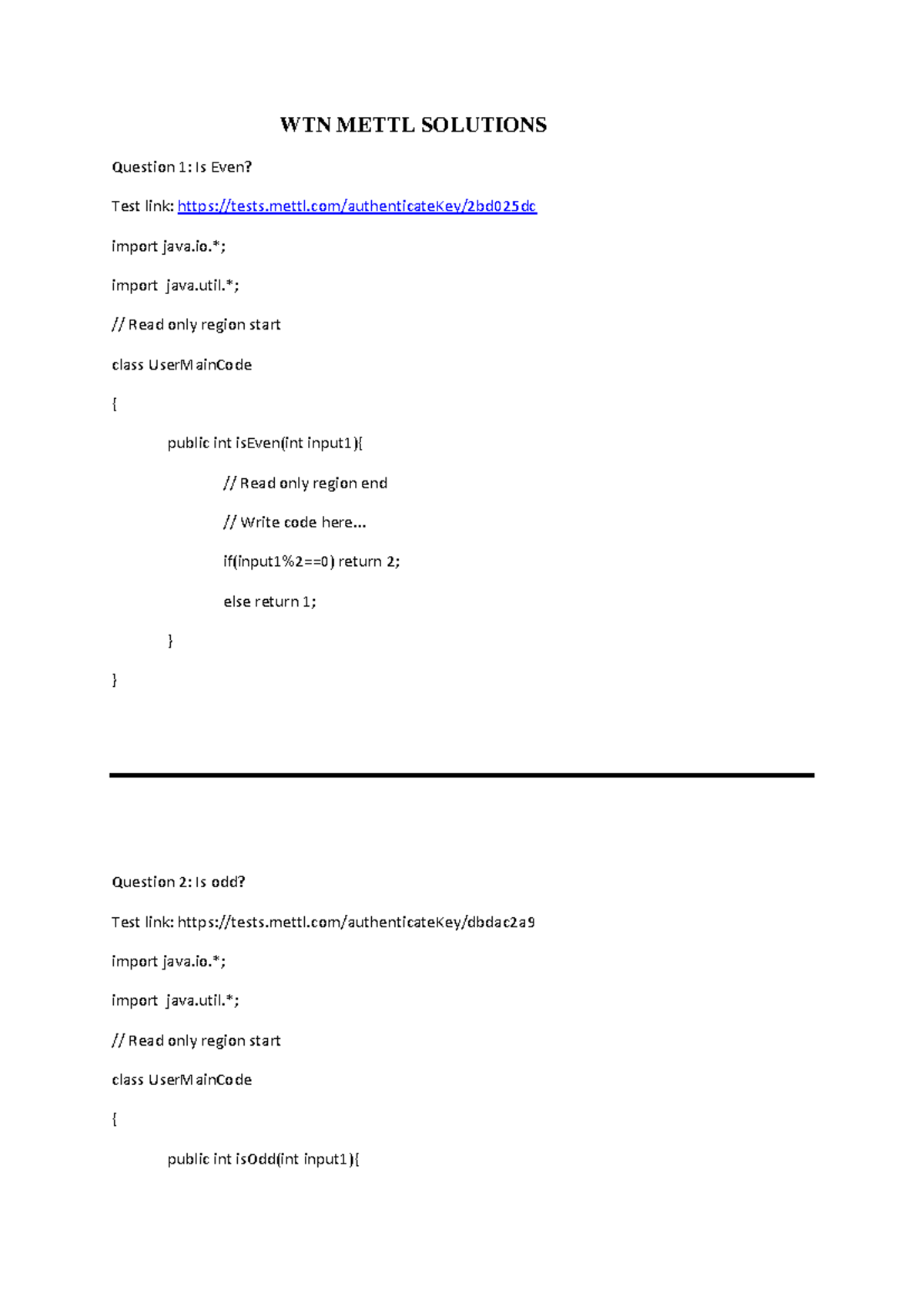 393097050-Mettl Solutions: Coding Problems & Solutions Guide - Studocu