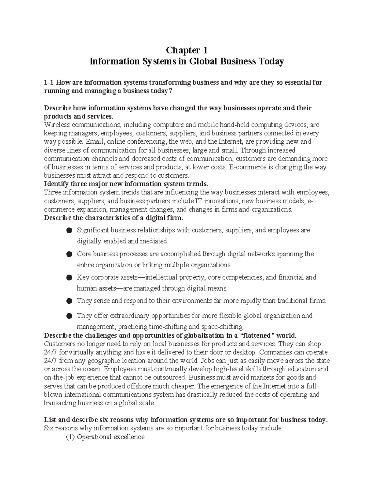 MIS Midterm Review: Transforming Business with Information Systems ...