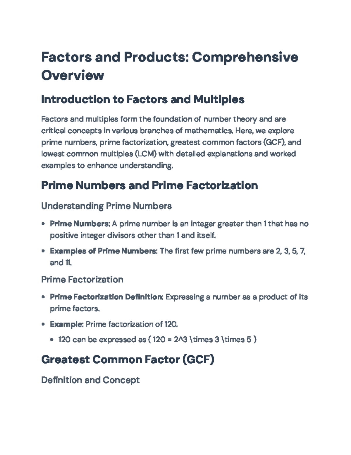 Understanding Factors and Multiples: GCF, LCM, and Applications ...