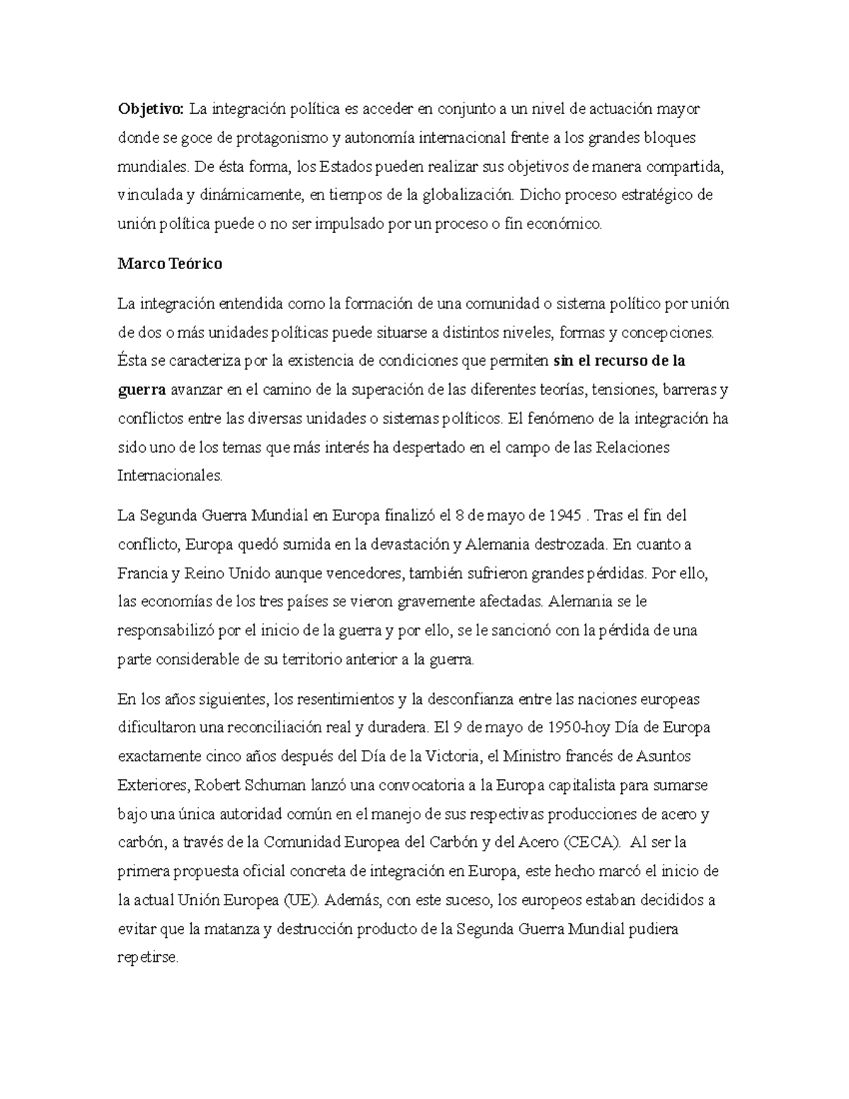 Integración Política: Teoría y Proceso en Relaciones Internacionales ...