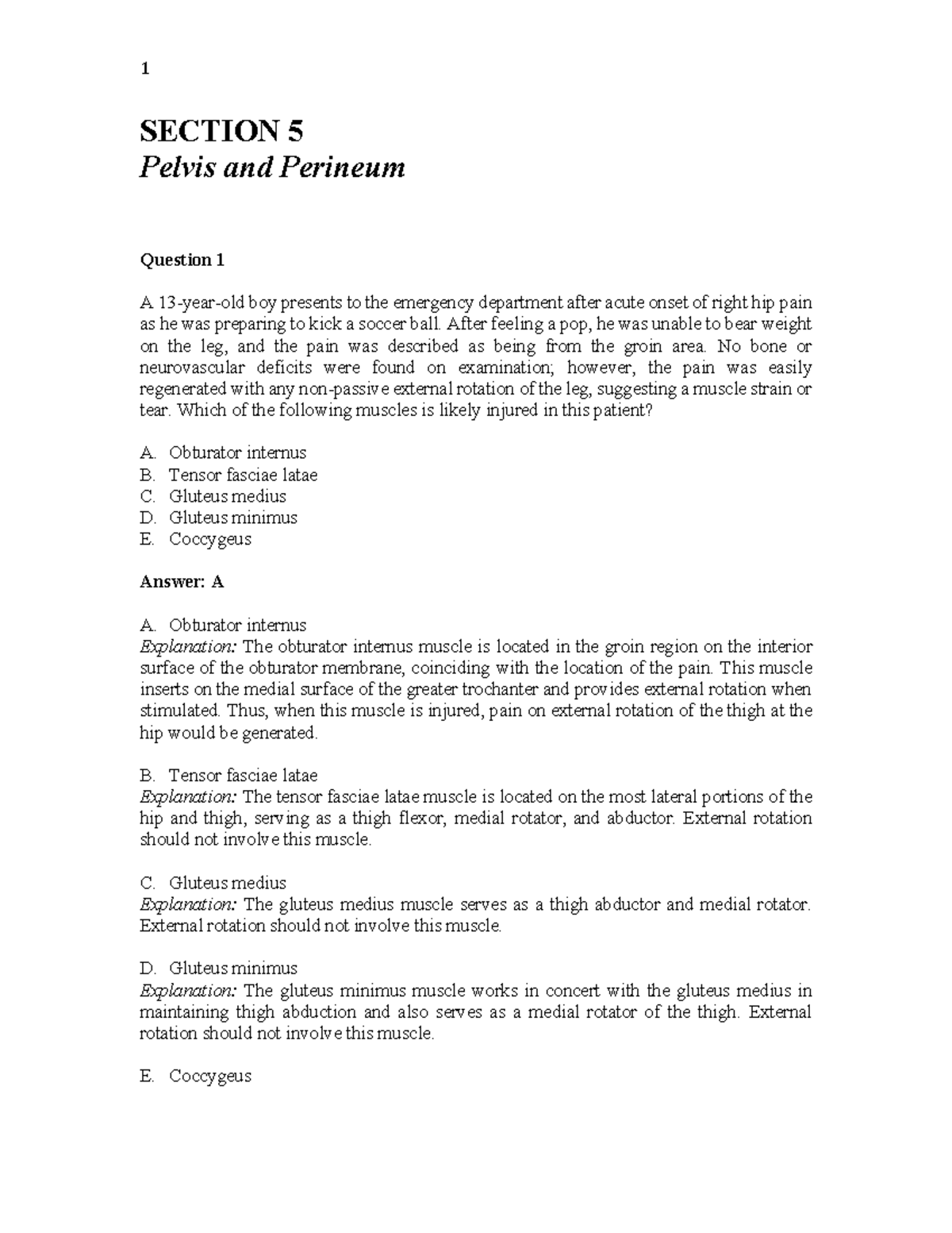 4431EE1D: Pelvis and Perineum Case Study Questions and Answers - Studocu