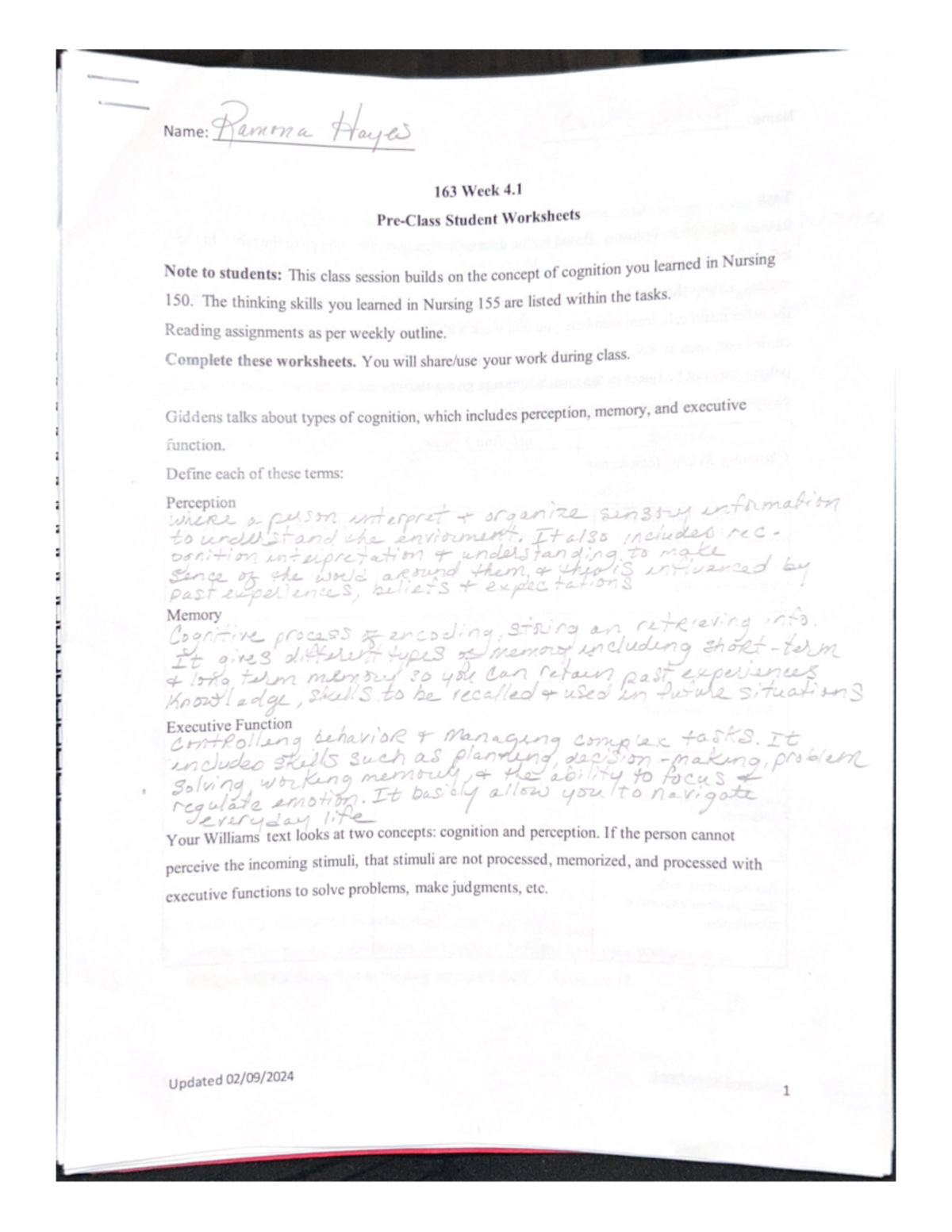 163 Week 4 - Pre-class assignment - Name: Ramma Hayes 163 Week 4 ...