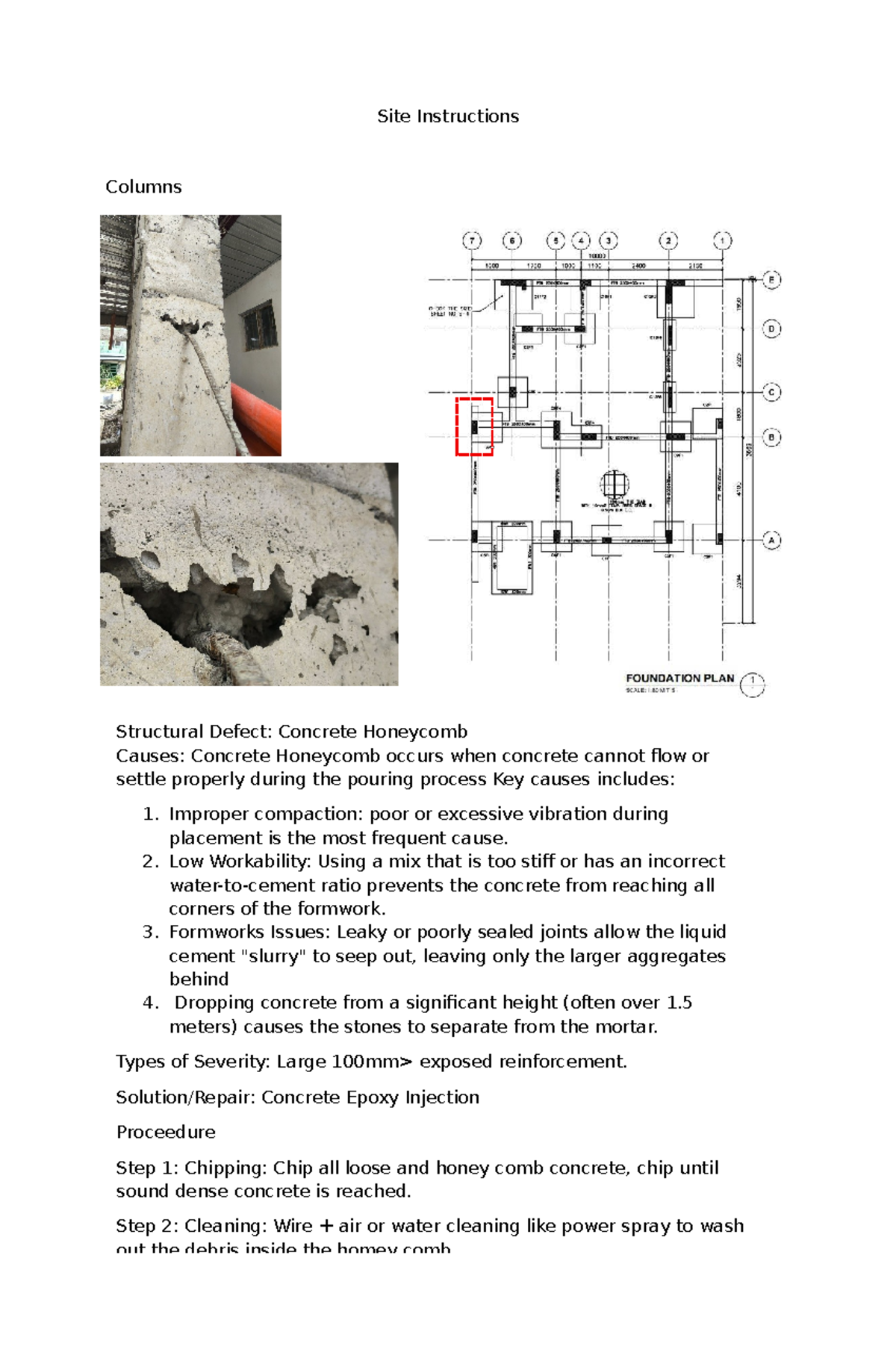 Site Instructions: Structural Defects & Repair Procedures (ASD) - Studocu