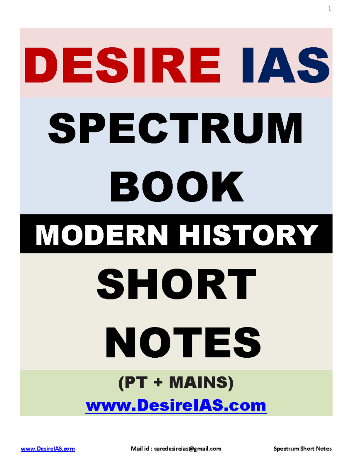 Modern History Spectrum Short Notes (PT + MAINS) for Exam Prep - Studocu