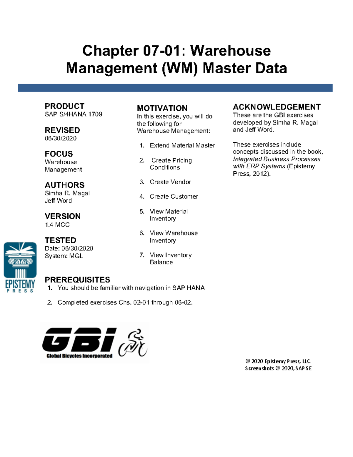 Ch07-01 Warehouse Management Master Data Overview - Studocu
