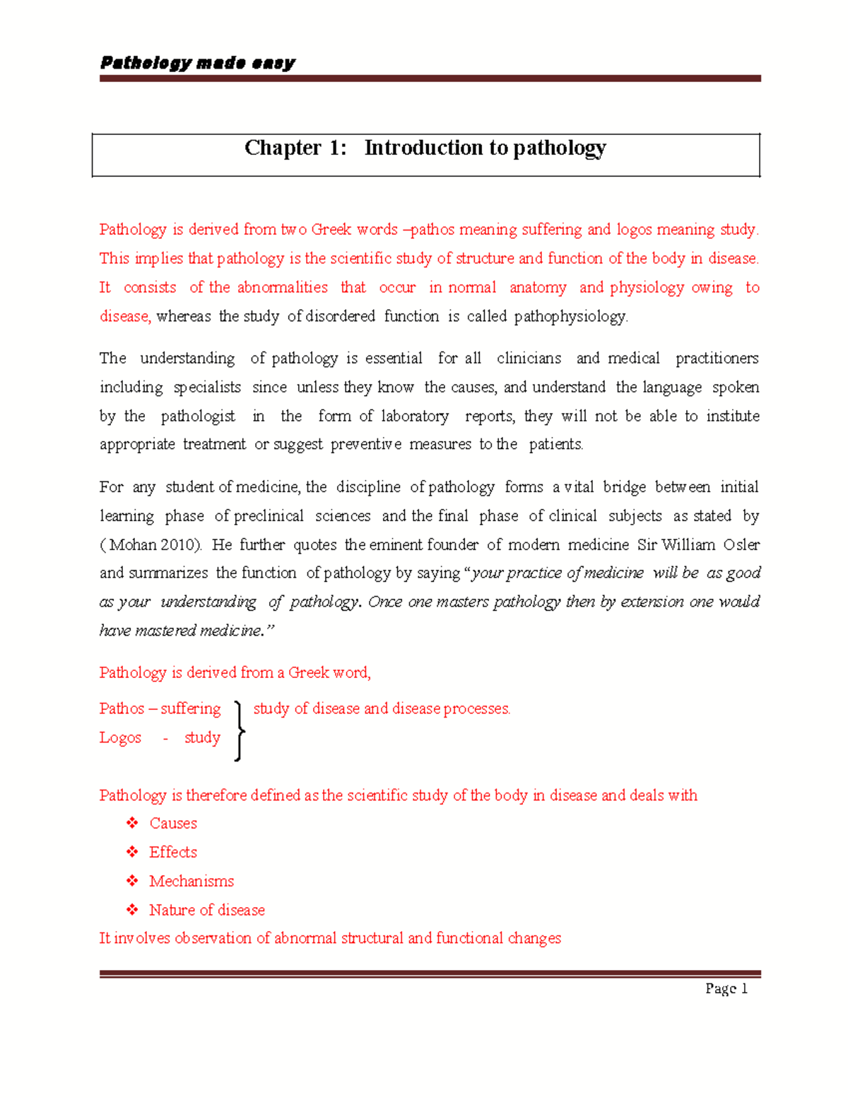 Pathology Lecture Notes: A Comprehensive Study of Disease Processes ...