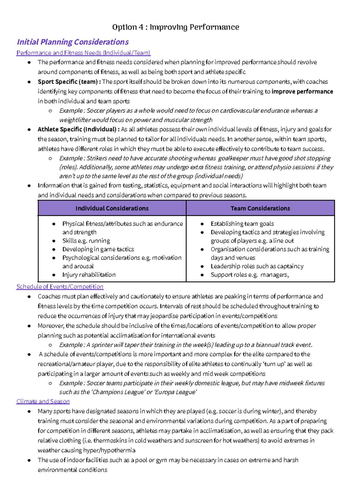HSC Option 4 Improving Performance - Initial Planning Considerations ...