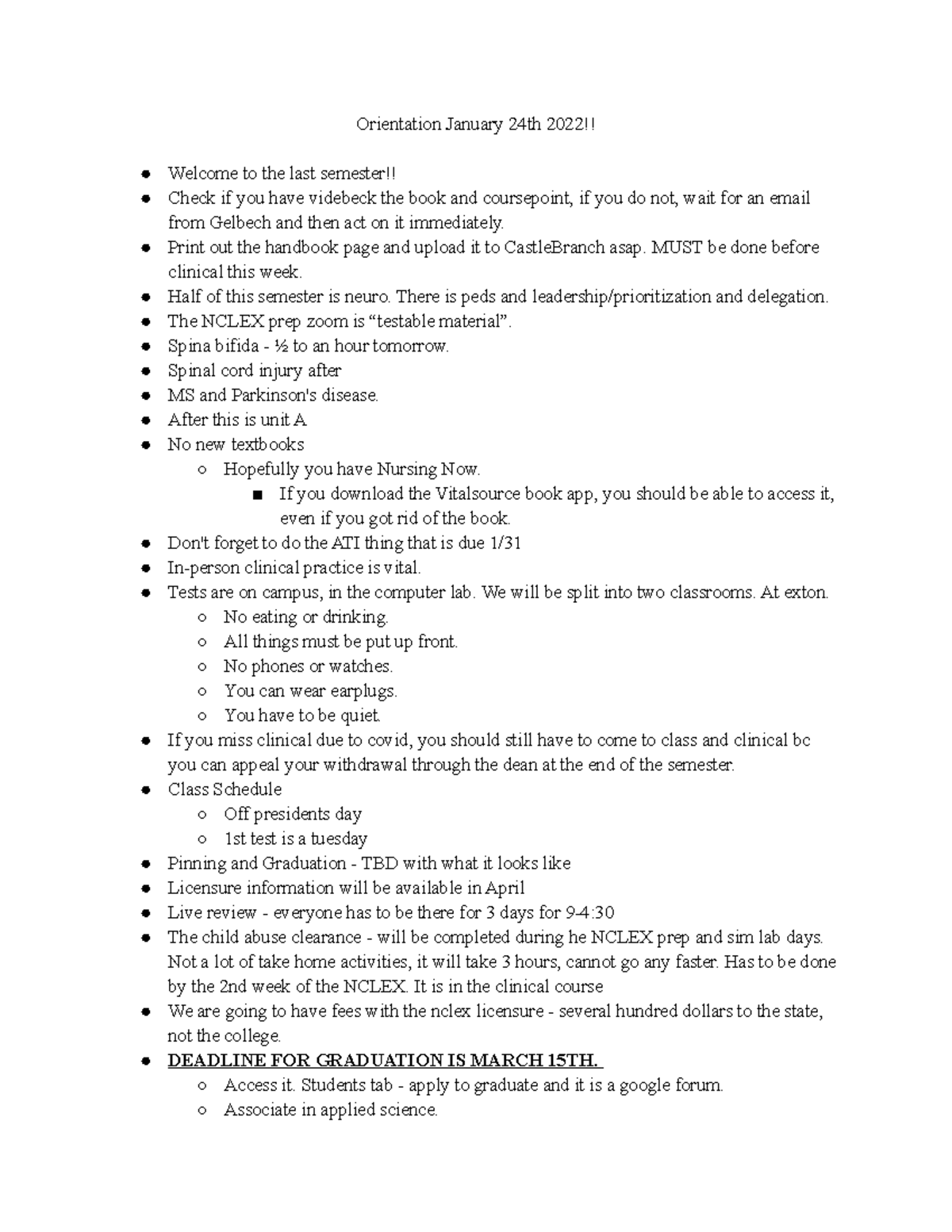 Orientation January 24th 2022 - Print out the handbook page and upload ...