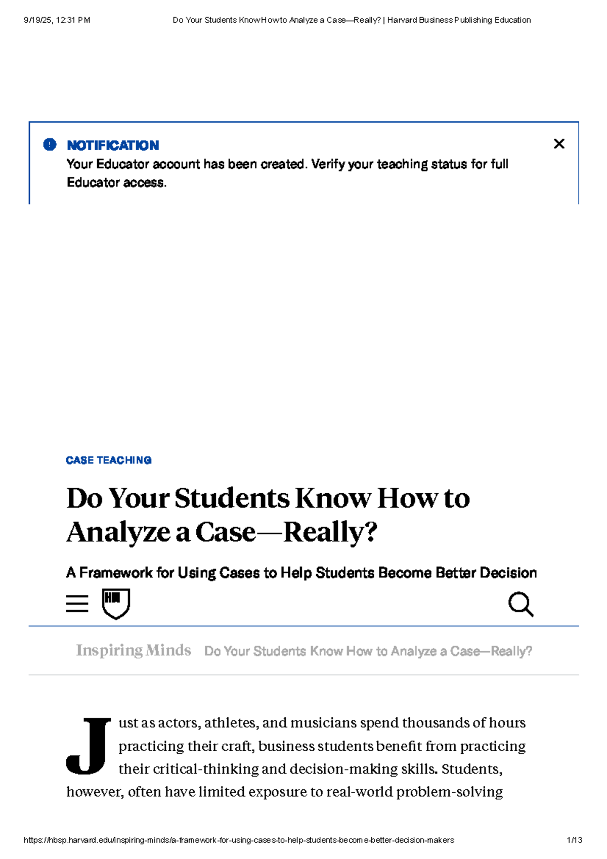 Analyzing Cases Effectively: A PACADI Framework Guide for Educators ...