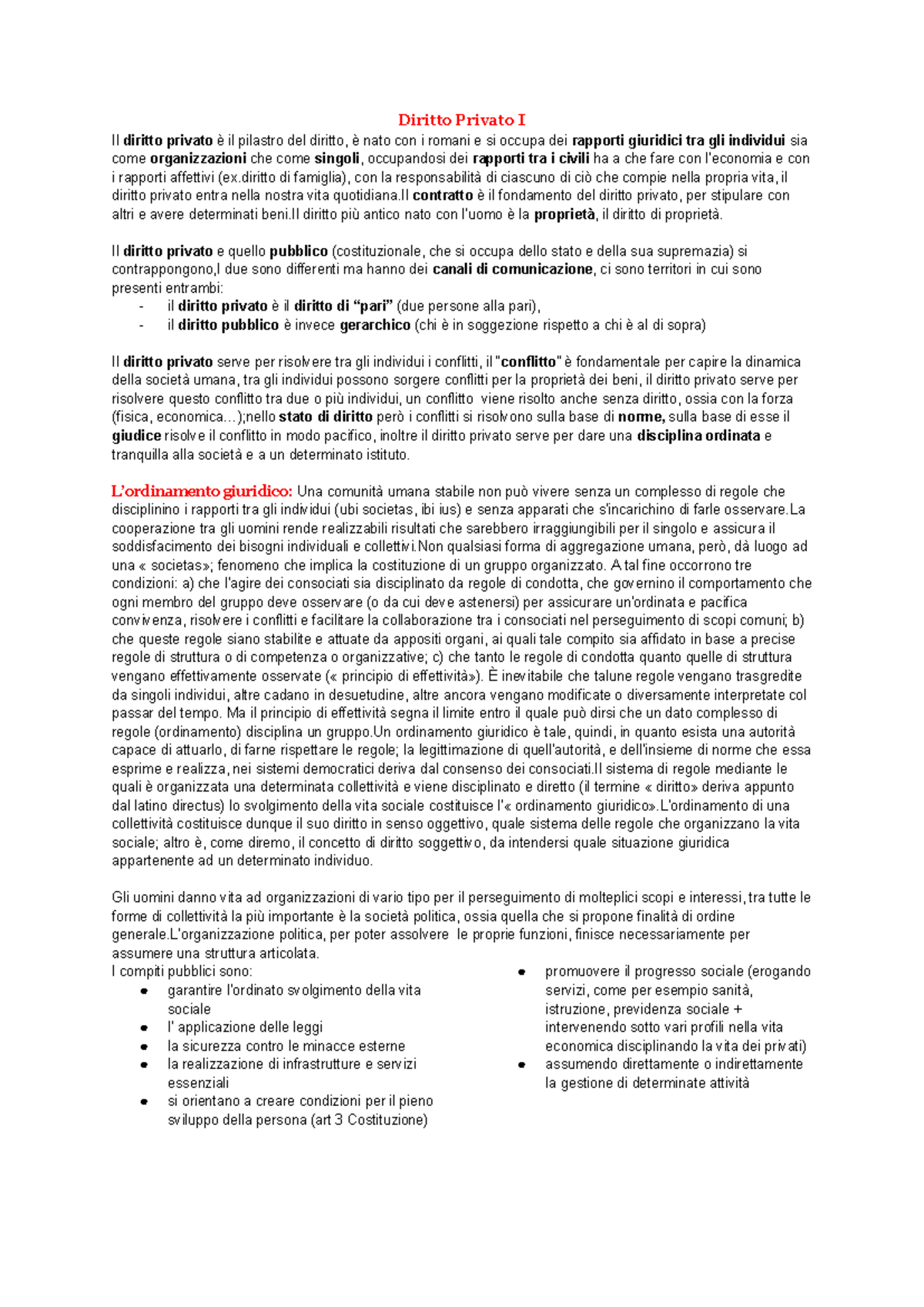 Diritto privato I: fondamenti e principi del diritto privato moderno - Studocu