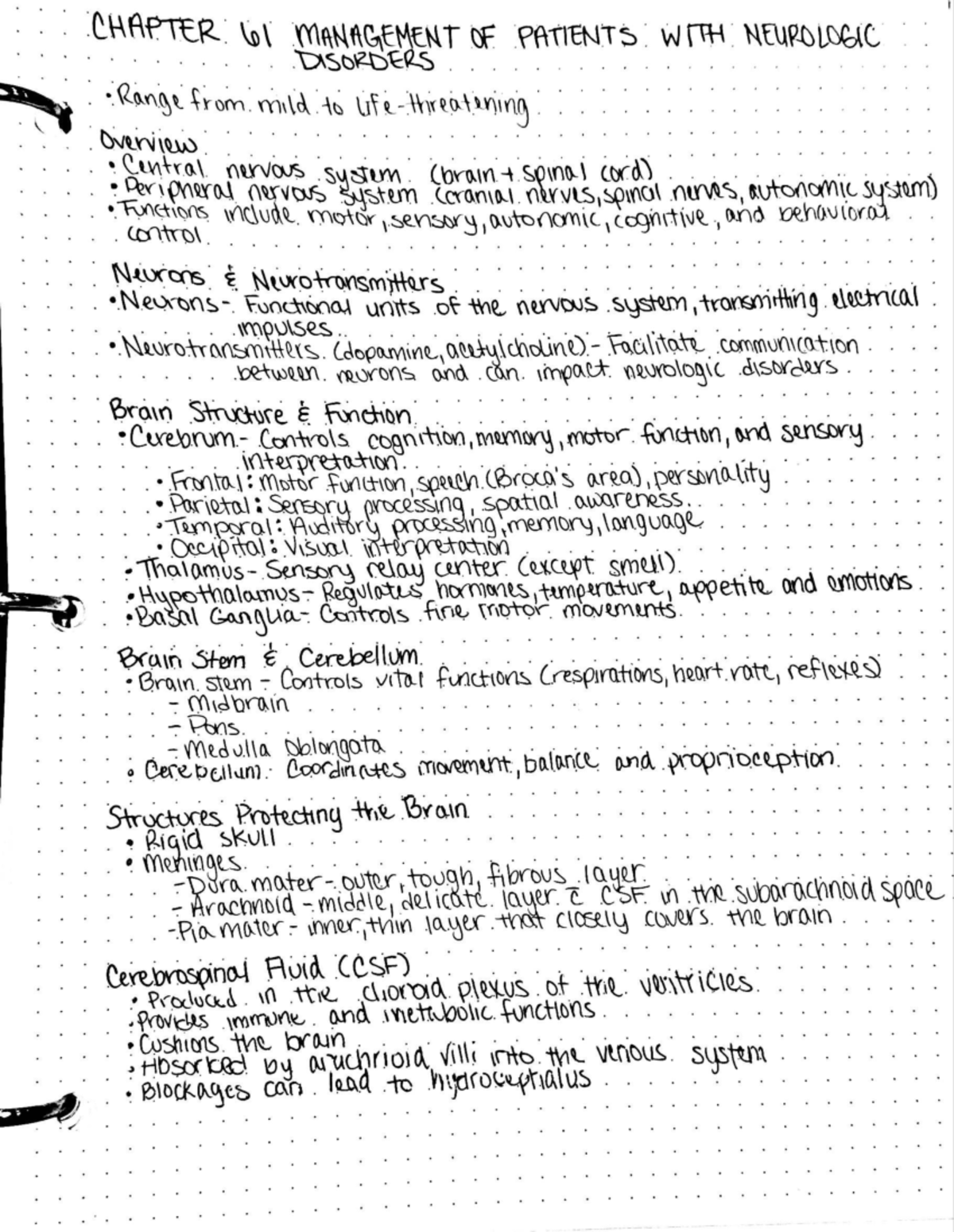 CHAPTER 61: MANAGEMENT OF NEUROLOGIC DISORDERS - MODULE 1 OVERVIEW - Studocu