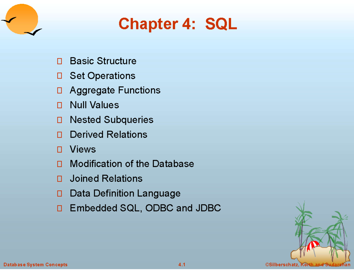 4 sql - jkfkhniehiweif - Chapter 4: SQL Basic Structure Set Operations Aggregate Functions - Studocu