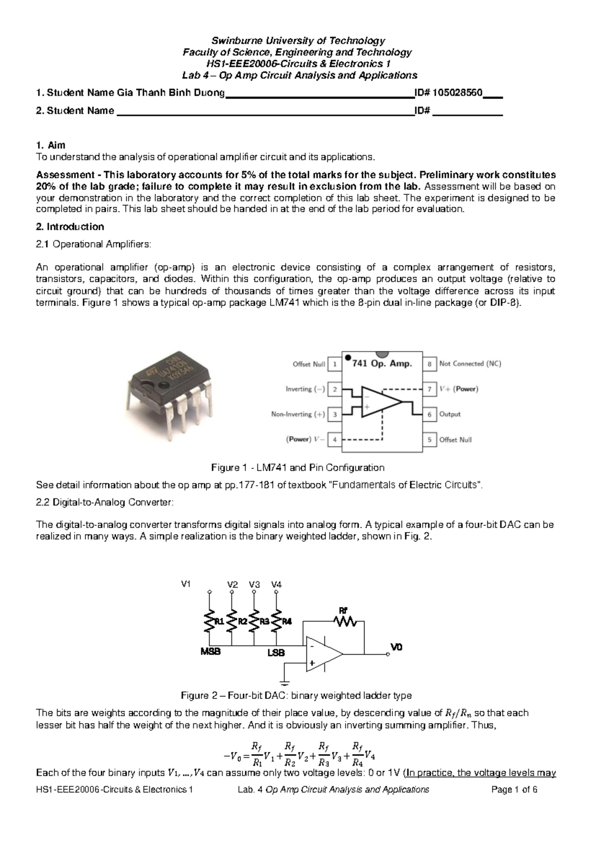 Lab 1 EEE2000: Circuit Elements and Tool Familiarization - Studocu