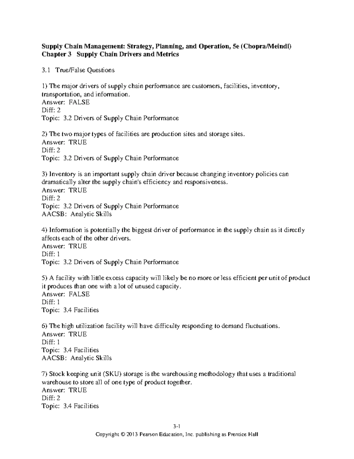 Chapter 8 Aggregate Planning in a Supply Chain - TEST BANK Review - Studocu