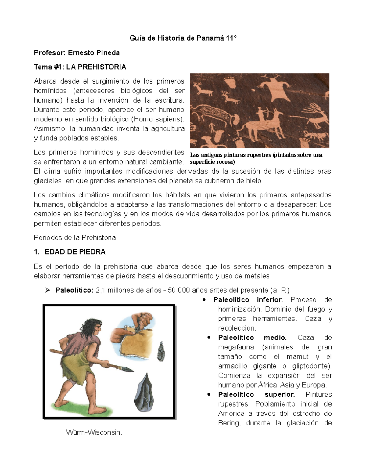 Guía de Historia de Panamá 11°: La Prehistoria y sus Periodos - Studocu