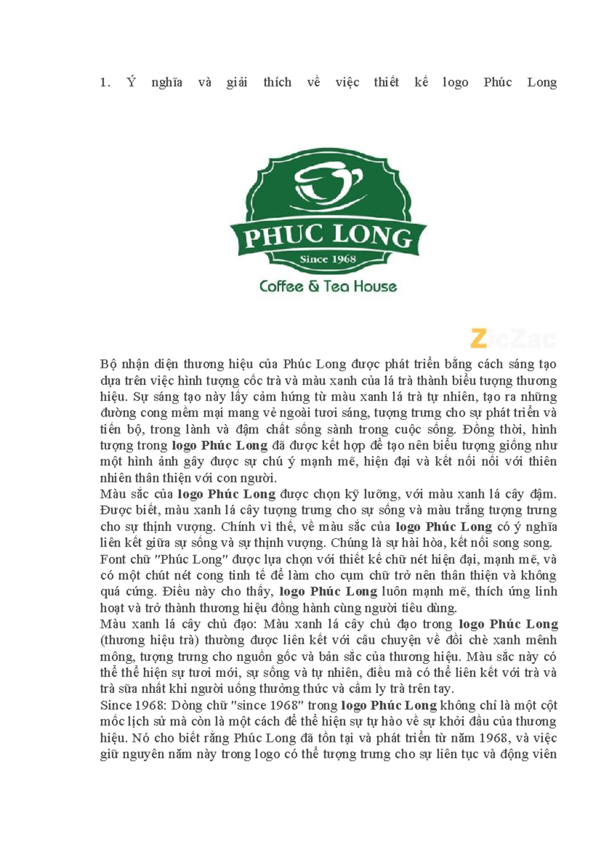 Phúc Long - Phân Tích Logo và Chiến Lược Thương Hiệu 2023 - Studocu