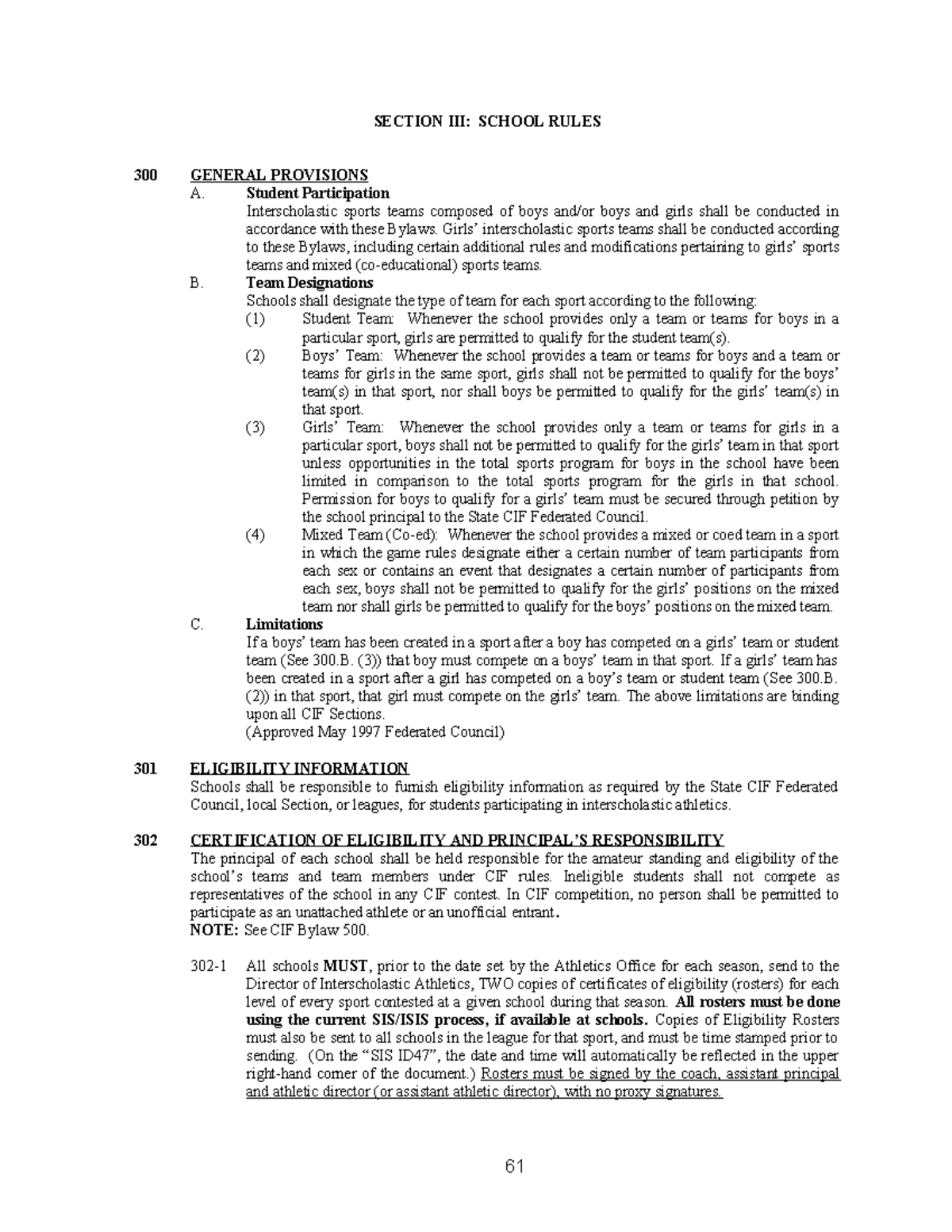 CIF School Rules and Regulations: Interscholastic Sports Guidelines ...