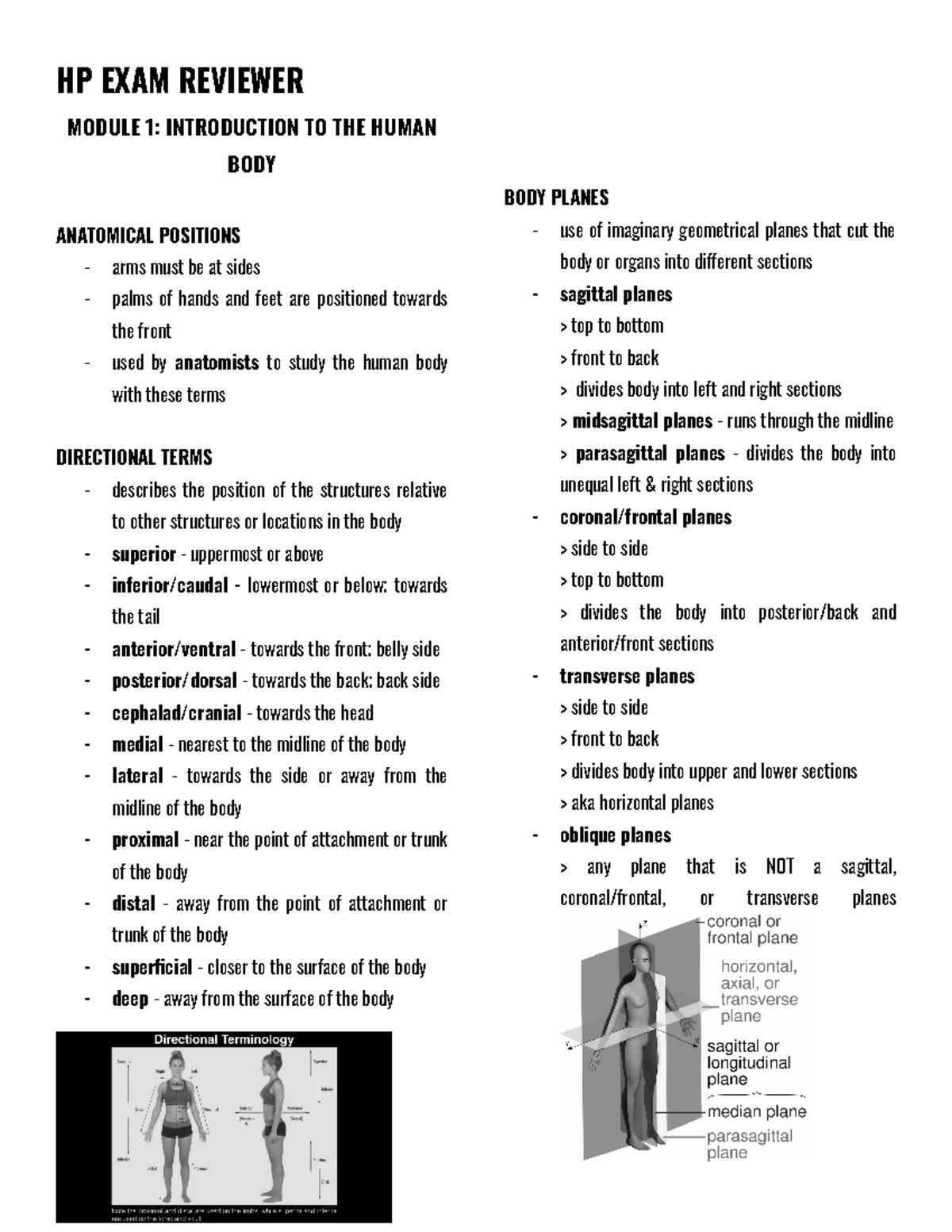 HP-EXAM - Comprehensive Reviewer on Human Body Anatomy & Chemistry ...