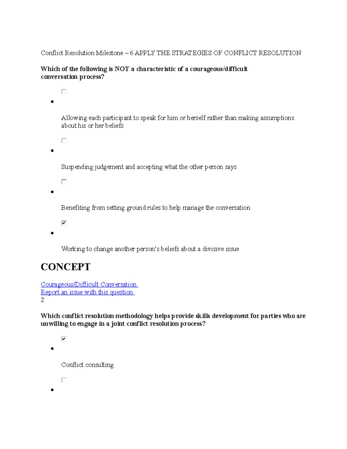 Conflict Resolution Milestone- 3 - "Do either of you have any ...